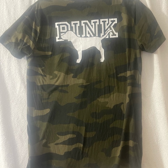 Tops | Victorias Secret Pink Army Fatigue Print Small Tshirt | Poshmark